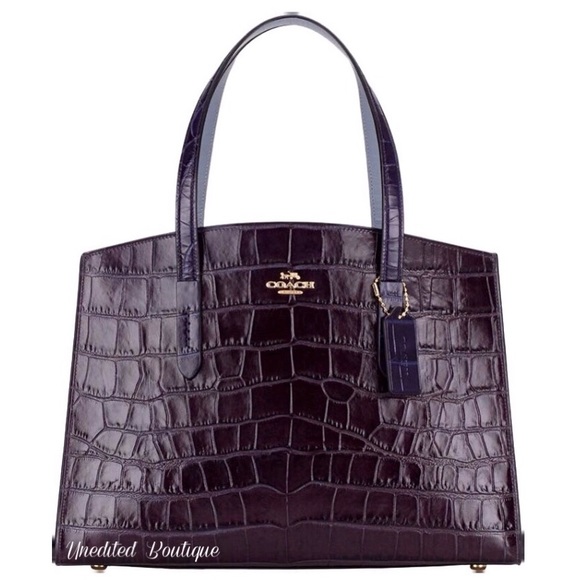 Coach | Bags | Coach Crocodile Embossed Charlie Tote Handbag | Poshmark